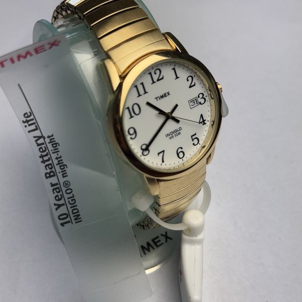 NEW! TIMEX INDIGLO WR30M MEN'S Quartz Watch Gold Tone Stretchy | WatchCharts Marketplace