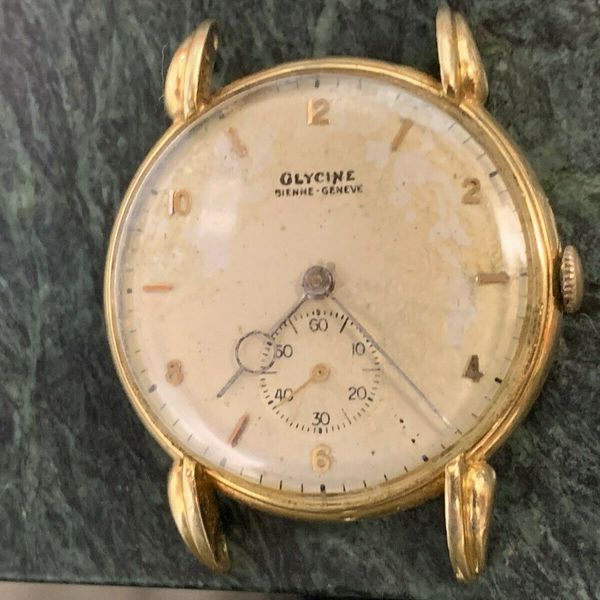 Vintage Men's 18K Gold Glycine Bienne-Geneve Watch Body (Non-Running ...