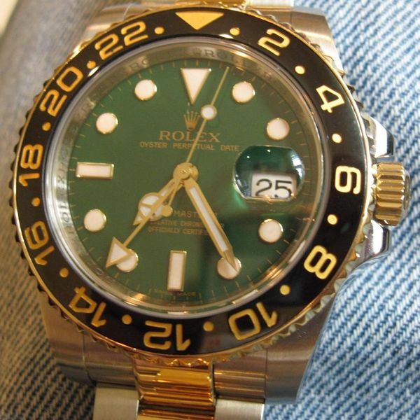 Fs: Rolex 18k/ss ceramic gmt ii green dial | WatchCharts