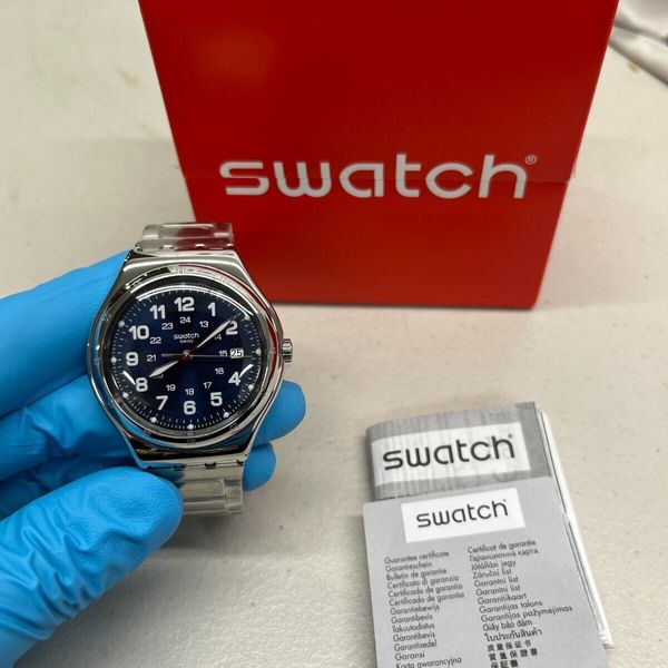 Swatch Blue Boat Stainless Steel Men's Watch YWS420G - NEW ...