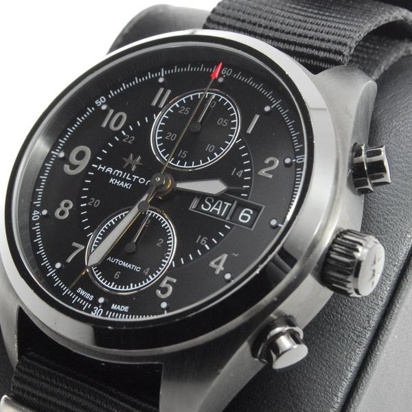 HAMILTON Khaki Field H716260 / H71626735 Chronograph AUTOMATIC Black ...