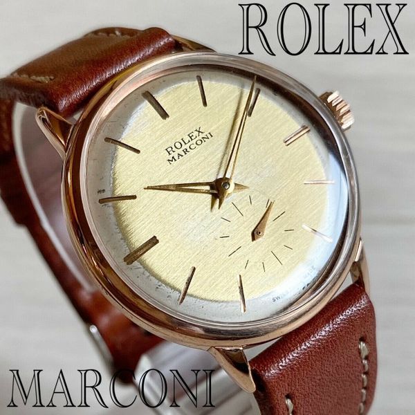 Vintage Rolex marconi men's watch 1940's manual Gold 2-tone dial ...