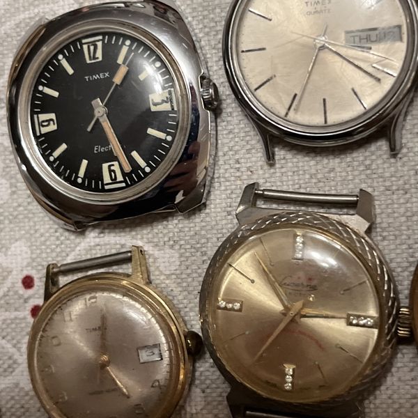 Assorted Watch faces for repair: Vintage timex Lord Nelson Lucerne more ...