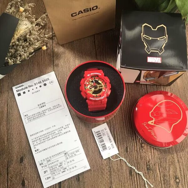 Classic Casio G-Shock 110 Marvel Iron Man watch red Classic Casio G-Shock 110 Marvel Iron Man watch red