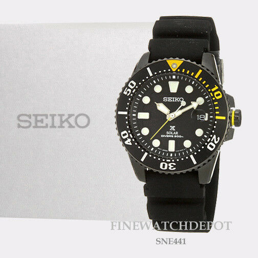 Authentic Seiko Prospex Solar Diver's 200M Rubber Watch SNE441 ...