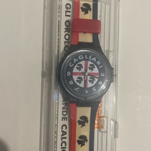 OROLOGIO PARMALAT "FOOTBALL WATCH" No Swatch Anni 90 Cagliari Calcio ...