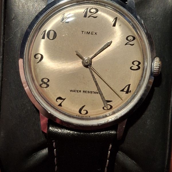 Timex Marlin 1970 Silver Tone Mens Vintage 1970s Watch Mechanical ...
