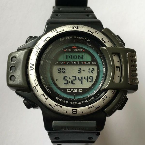 Vintage & Rare Casio ATC-1100 (1170) Japan M Triple Sensor Pathfinder ...