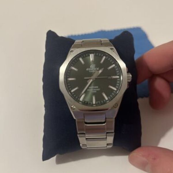 Casio Edifice Dark Green Dial Watch EFR-S108D-3AVUEF | WatchCharts ...