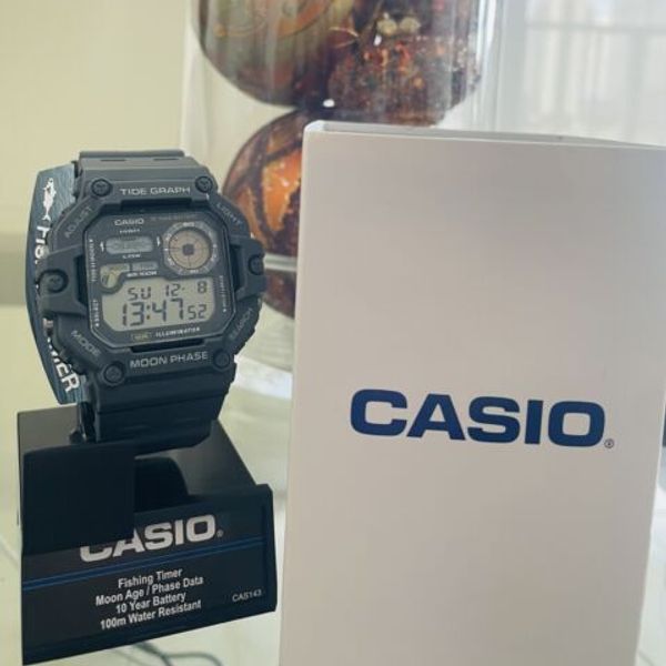 Casio WS-1700H-8AV, Tide Graph/Moon Phase Resin Watch, 3 Alarms, 10 ...
