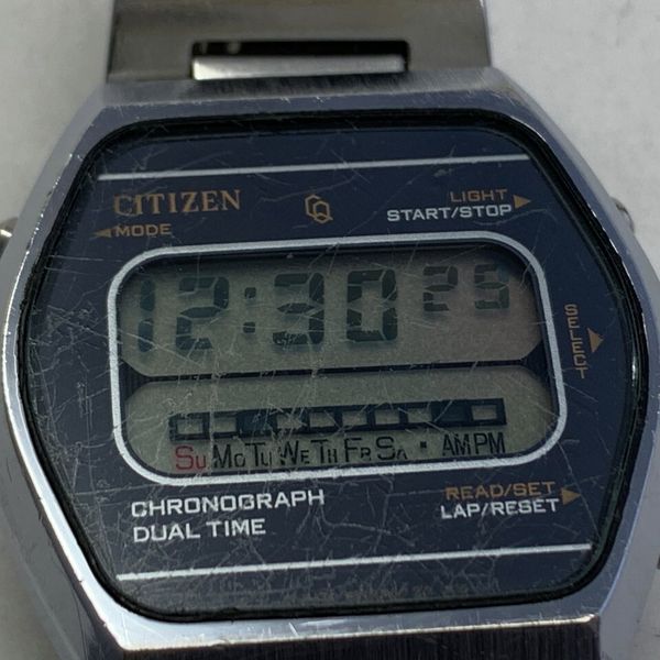 Citizen Vintage Chronograph Dual Time Digital Watch 40-4179 (GN-4-S ...
