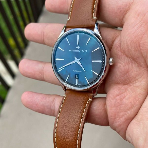 Hamilton Jazzmaster Thinline 40MM (H38525541) Blue Dial Automatic Dress ...