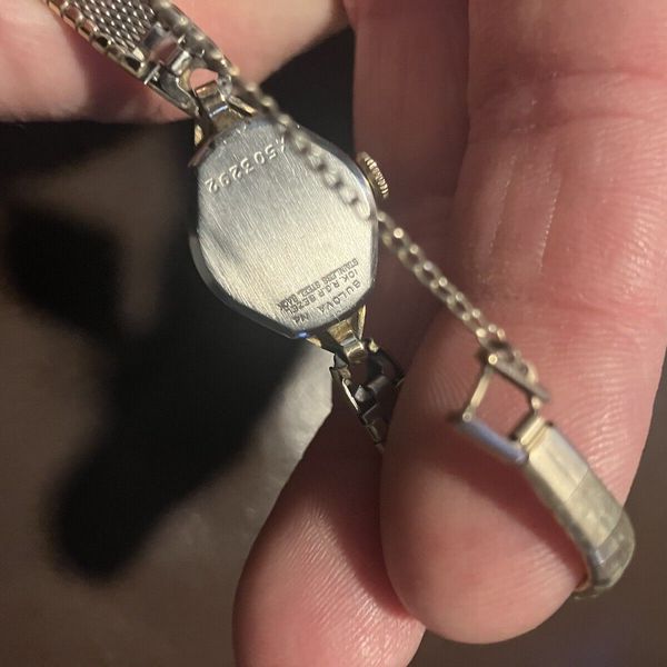 Bulova Ladies Watch. M4. 10k RGR. Needs Battery. Deco. Safety Chain ...