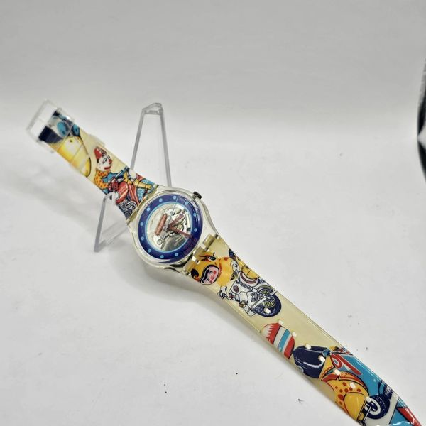 Vintage & Rare 1993 Swatch Watch Circus Clowns Riding Motorcycles GK155 ...