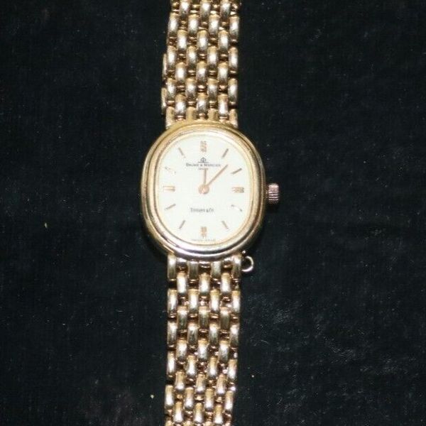 Tiffany & Co 14K Solid Yellow Gold Baume And Mercier 6" 32g Watch 6635 ...