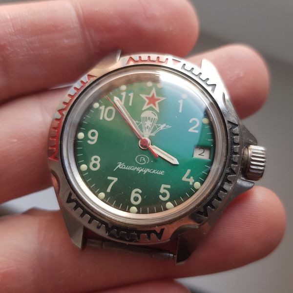 Vintage Watch Vostok Komandirskie VDV Parachute Green USSR ...
