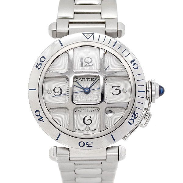 Cartier Cartier Pasha 38mm grid W31040H3 self-winding men's watch SS ...