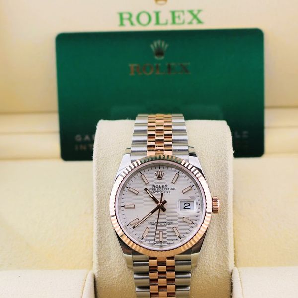 2022 Rolex Datejust 126231 Silver Motif Dial RG Jubilee With Papers ...