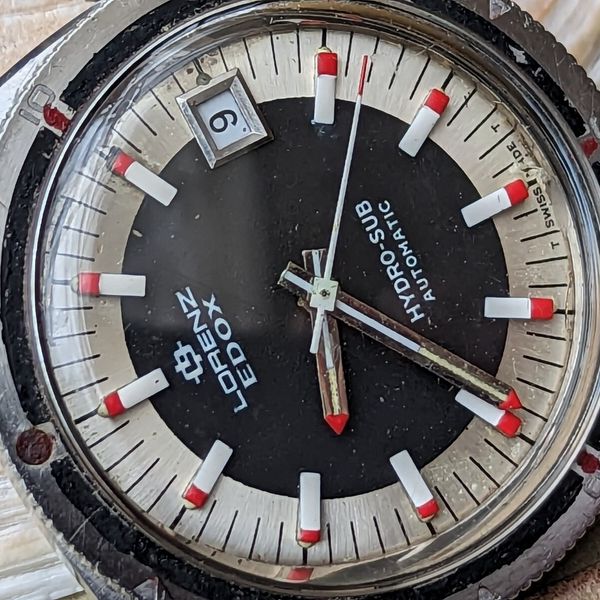 Vintage Lorenz Edox Hydro-Sub 10 ATM Skin Diver w/Signed Crown,ETA 2783 ...
