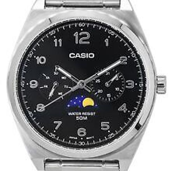 Casio Standard Analog Moon Phase Black Dial Quartz MTP-M300D-1A Mens Watch | WatchCharts Marketplace