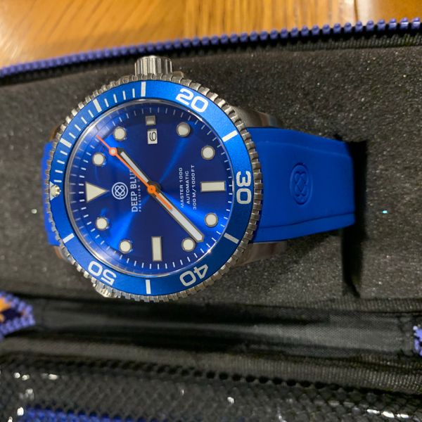 DEEP BLUE MASTER 1000 AUTOMATIC DIVER - BLUE BEZEL- BLUE DIAL ...