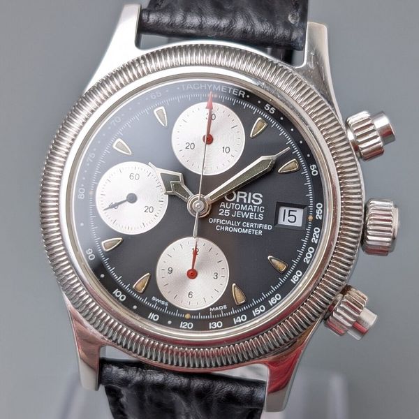 [N Mint] ORIS Big Crown 7480 Black Dial Chronograph Automatic Men's ...