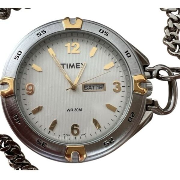 Timex Classy Gold & Silver Toned Water Resistant Pocket Watch Late 90th ...
