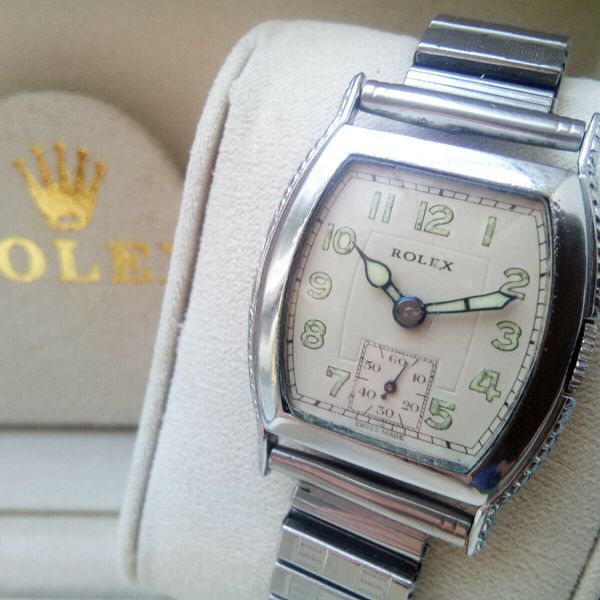 SUPERB RARE GENTS TONNEAU SHAPED SNOWITE 1948 ROLEX WATCH, GREAT ...