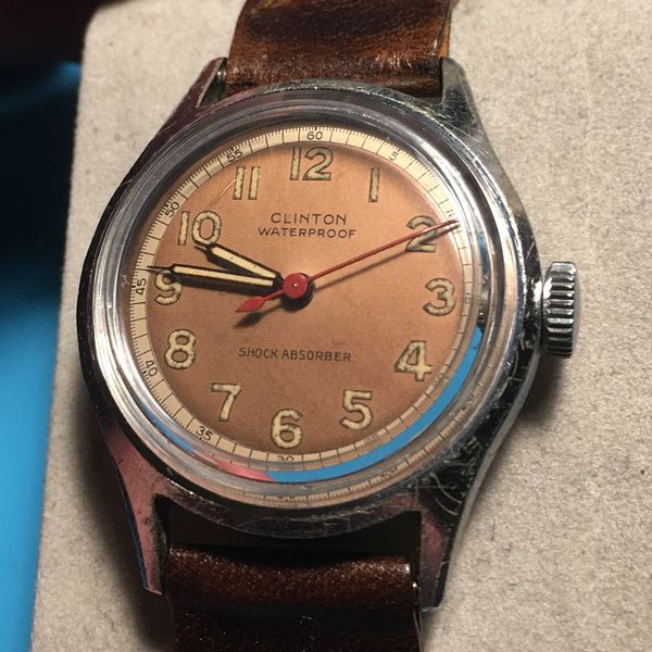 FS:Vintage Clinton 1940's rare, copper dial field watch - serviced ...