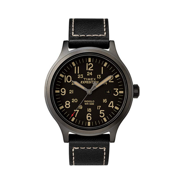 Timex TW4B114009J Men's Leather Analog Black Dial Quartz Genuine Wrist ...