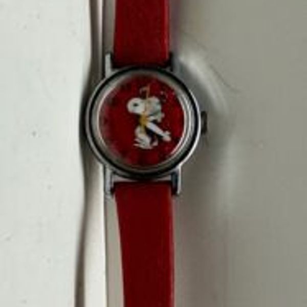 Vintage Timex Peanuts Snoopy Mechanical Wind Up Children's Watch - Red COPR 1958 | WatchCharts ...
