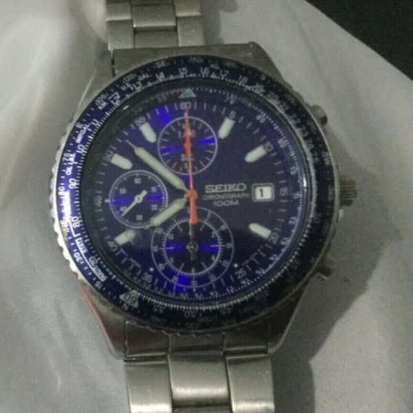 Seiko Flightmaster Pilot Slide Rule Chronograph SND255P1 Men's Watch ...