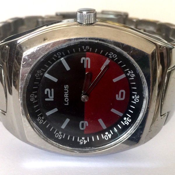 LORUS QUARTZ LR0800 RED & BLACK DIAL COLOR CHANGING MEN'S WRIST WATCH ...