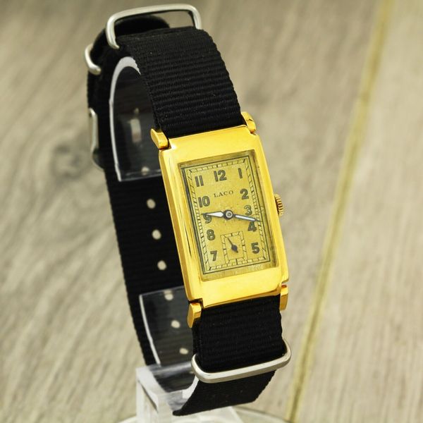 1930's Laco 580 vintage tank case Germany made gold plated unisex art ...