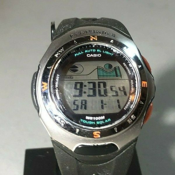 MENS CASIO PAS 201 PATHFINDER SPORTS GEAR TOUGH SOLAR MOON PHASE WATCH ...