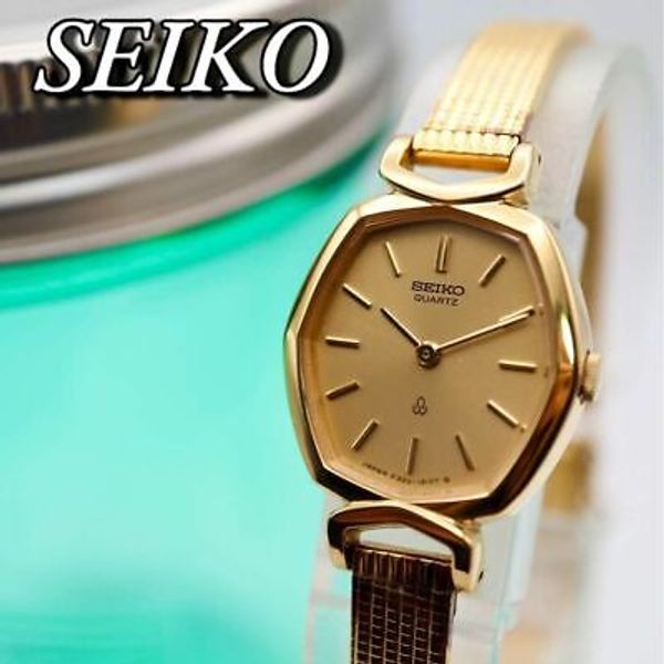 Seiko Vintage Octagon Gold Ladies Watch 770 - Authentic, Classic Style ...