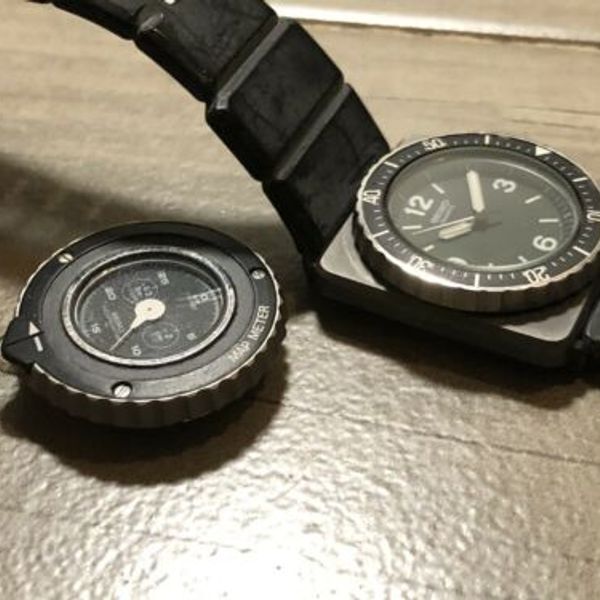 Seiko FIELDMASTER SAZ018 Contra Quartz Diver's Watch Map Meter Vintage ...