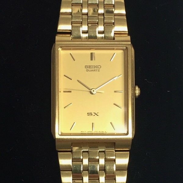 VINTAGE SEIKO QUARTZ MEN'S WATCH V701-5K40 Analog Dial Gold Tone Original | WatchCharts Marketplace