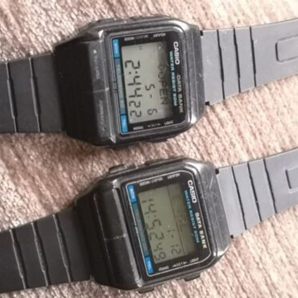 Joblot 2x Vintage Casio Data Bank DB-55W Module 675 Japan Digital Watch ...