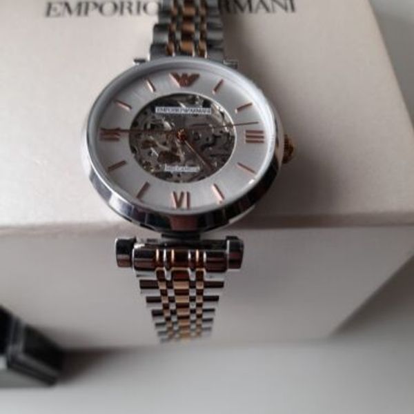 Emporio Armani Ladies Automatic Watch Meccanico Skeleton AR1992 ...