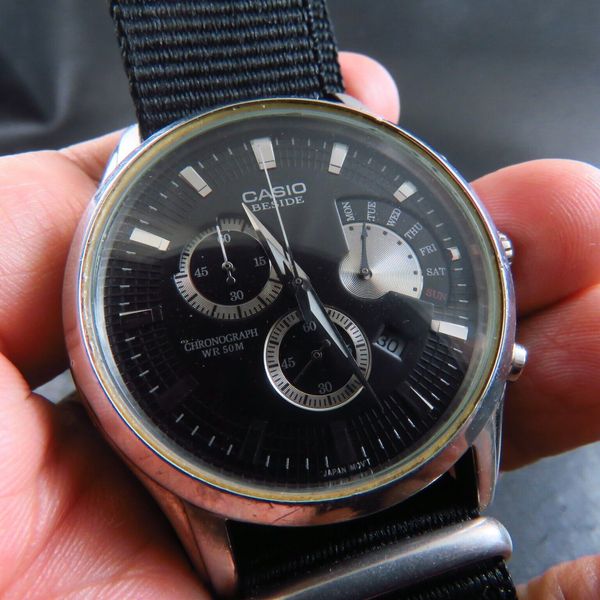 BEM-501 Casio Beside Chronograph Daydate Quartz Men Watch | WatchCharts ...