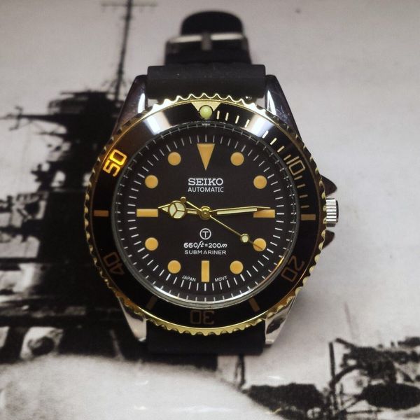 A Custom Made Seiko Mod. MilSub Style Divers Watch. Quartz Movement ...
