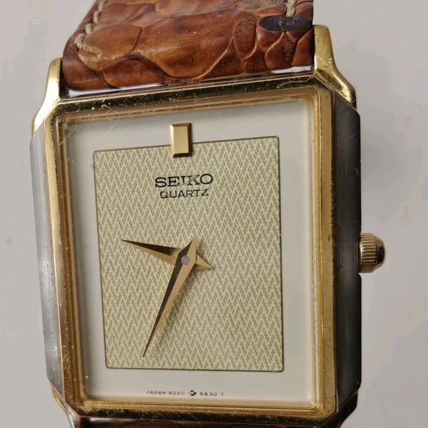 Vintage Seiko 9020-5399 Ultra Thin Men's Watch Lizard Band Hirsch ...