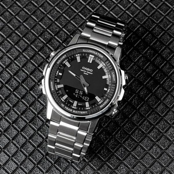 Casio AMW-880D-1A Men's Analogue Metal Wrist Watch | WatchCharts ...