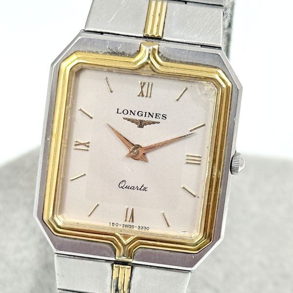 LONGINES FLAGSHIP MEN'S SILVER GOLD VINTAGE WATCH SWISS QUARTZ F638 ...