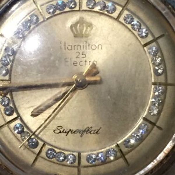 VINTAGE MENS HAMILTON 25 ELECTRA SUPERFLAT Swiss Made WATCH Runs ...