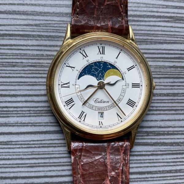 Vintage Citizen Moon Phase Calendar Day Date Watch 2870-268393-TA Original BW | WatchCharts ...