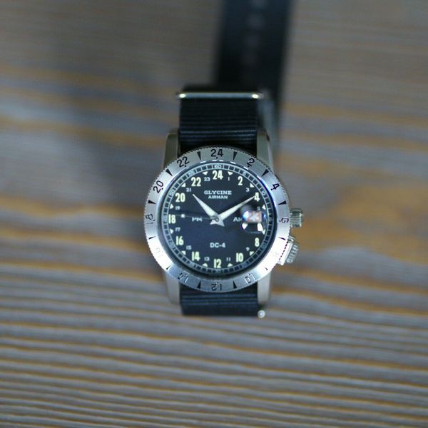 Glycine Airman DC-4 - GL0072 - Black Dial Purist 24 Hour Automatic ...