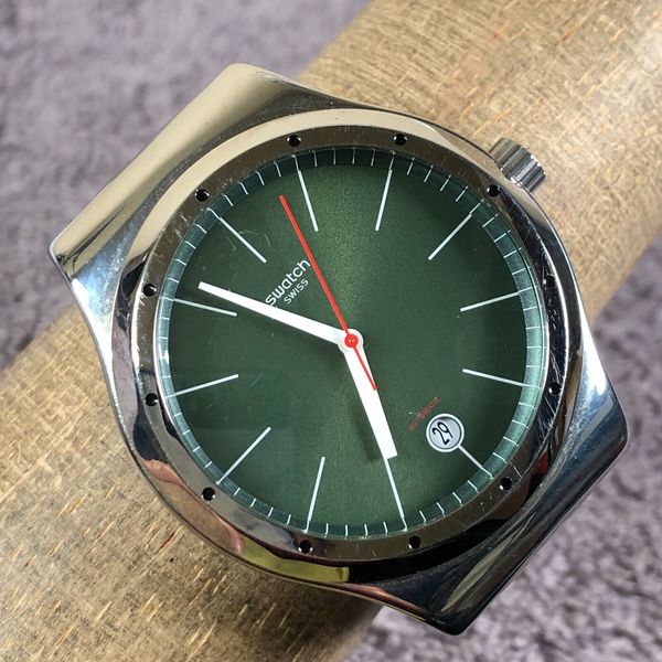 Swatch Men Silver Mesh Band 42mm Automatic For Watch Parts Or Repair ...