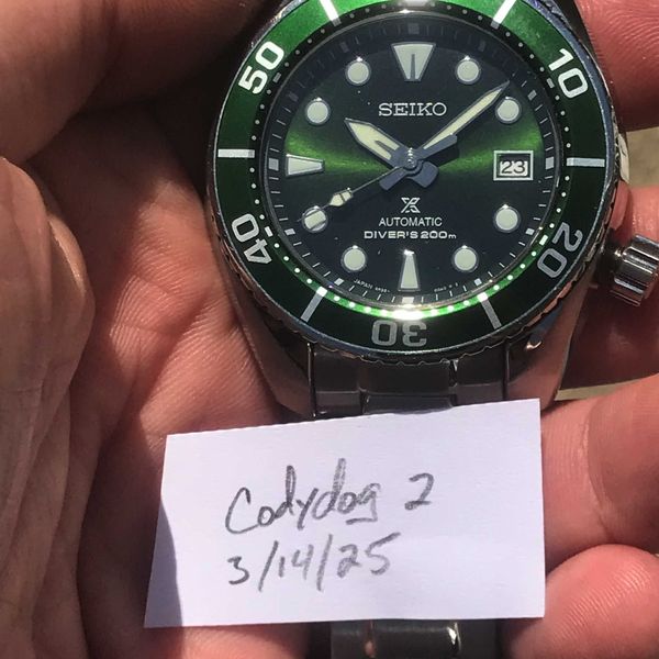 Seiko SPB103J1 Green Sumo Gen 3 box and papers | WatchCharts Marketplace